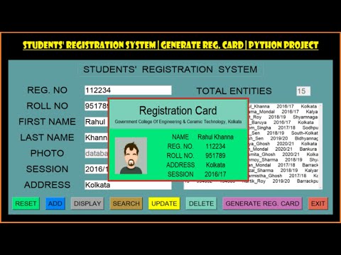 Students' Registration System | Python Project | Python Project Idea | Created By Debmalya Sur