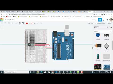 TMP36 Temperature Sensor on TinkerCAD | Arduino Serial Monitor