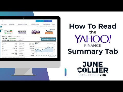 How To Read the Yahoo Finance Summary Tab