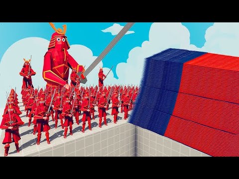 Every God Unit Vs 5x Giant Samurai - Totally Accurate Battle Simulator TABS