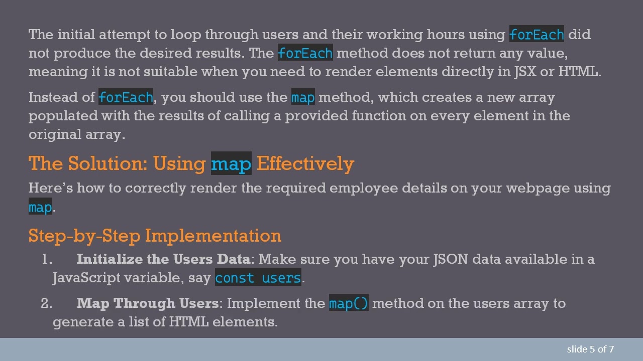 How to Properly Use forEach and map to Render JSON Data with HTML in JavaScript