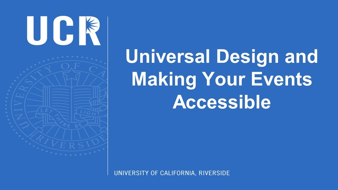 Universal Design and Making Your Events Accessible