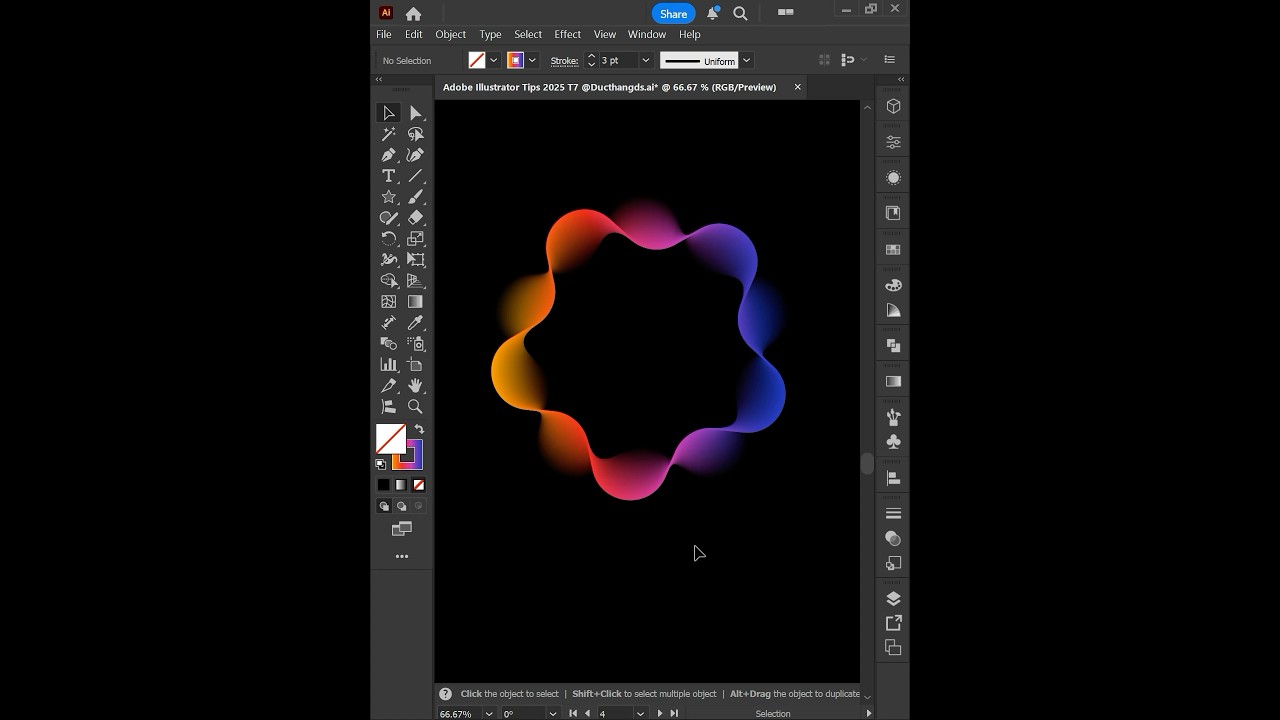 Adobe Illustrator 2025 - Tips for Draw Wavy Gradient Color range #ducthangds