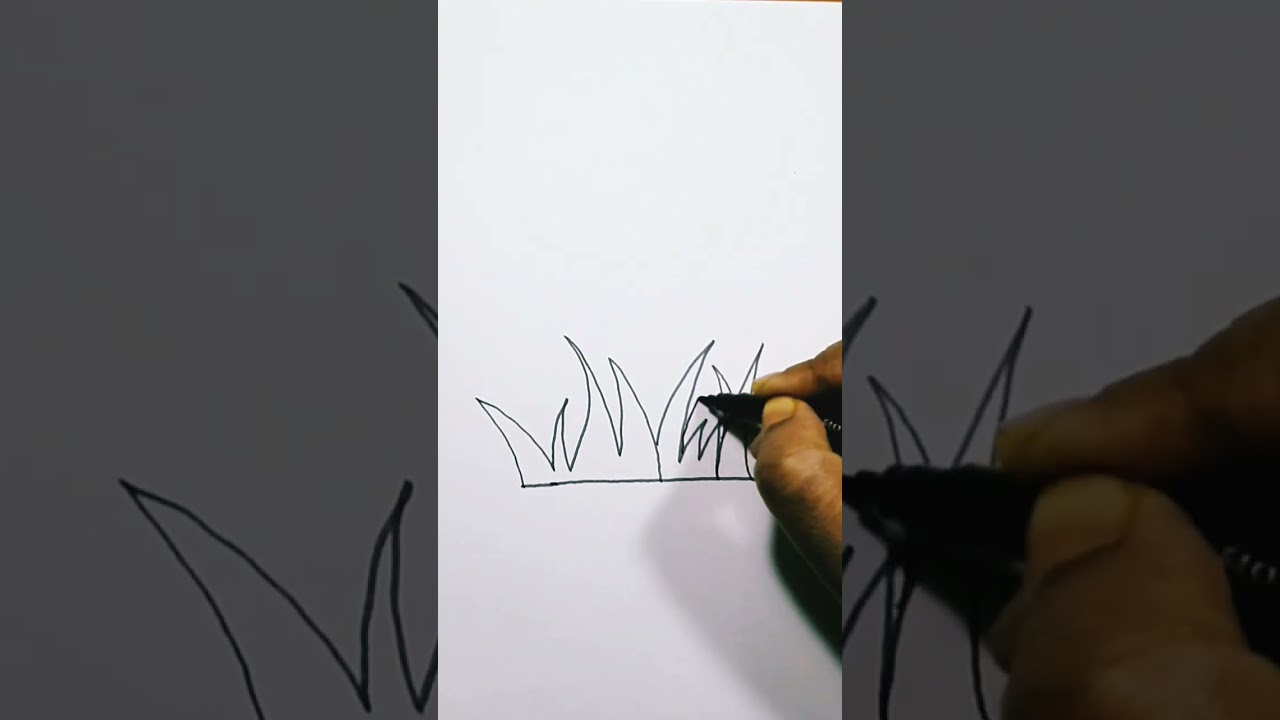 How to draw grass easy step by step #short