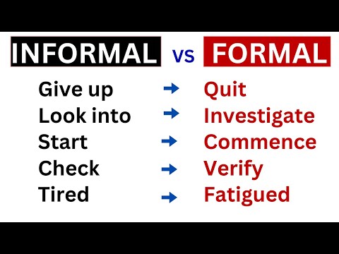 Formal Vs Informal Words! 360 Words To Expand Your Vocabulary in English