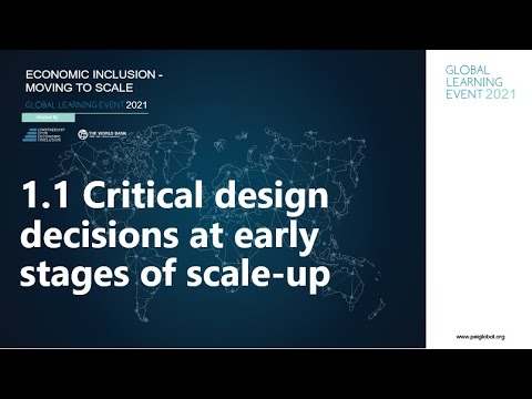1.1 Critical design decisions at early stages of scale-up