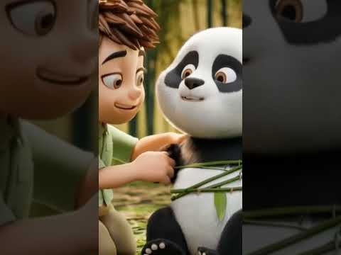 Little boy help a baby Panda ❤️🐼
