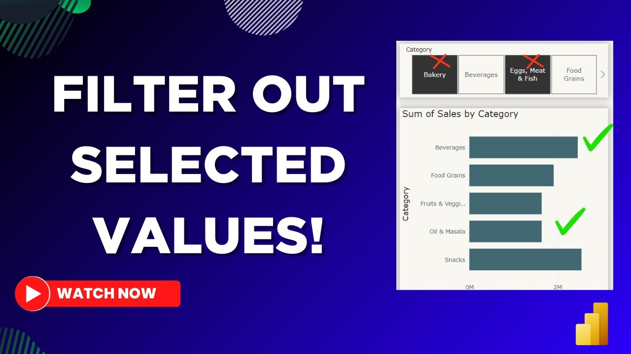How to Exclude Selected Values in a Power BI Slicer | Step-by-Step Tutorial | MiTutorials