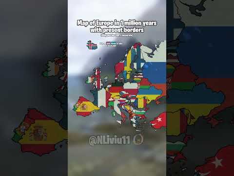 Map of Europe in 1 million years with presentbboreders #future #europe #mapping