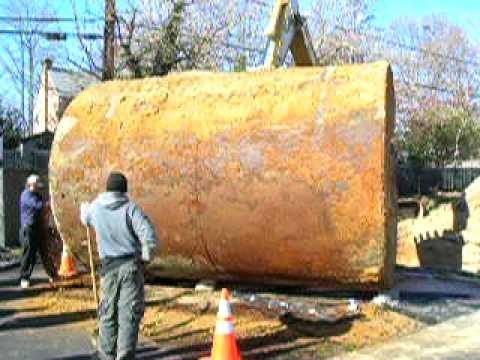 Huge 10,000 gallon fuel oil tank exposed!!