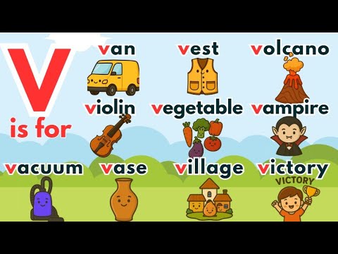 10 V Words That Start With V - Learn 10 Letter V Words in This Fun Alphabet Song for Kids