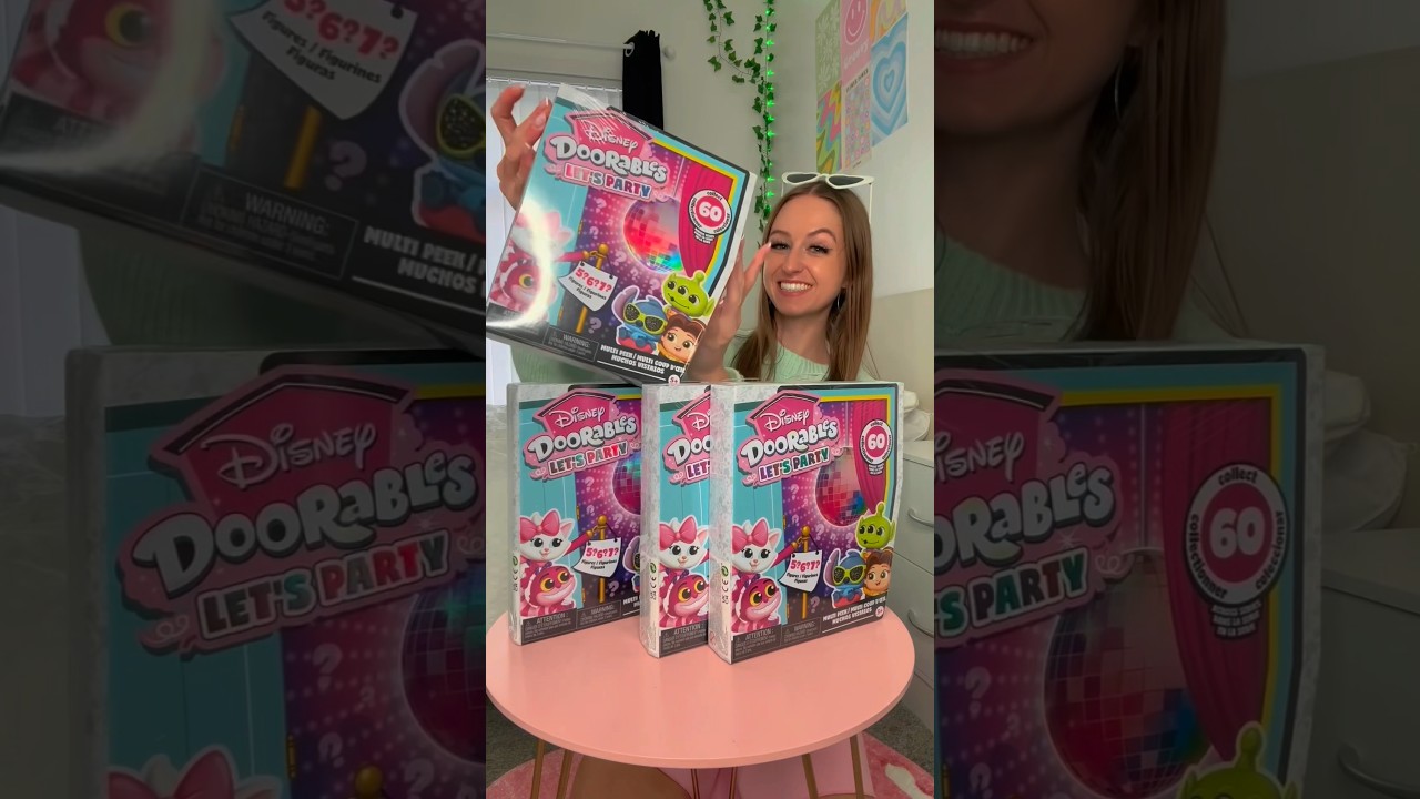 [ASMR] UNBOXING A *NEW* DISNEY DOORABLES LET'S PARTY MYSTERY BOX!!😍🎉🎀 (ULTRA RARE FIND!!🫢✨) #Shorts
