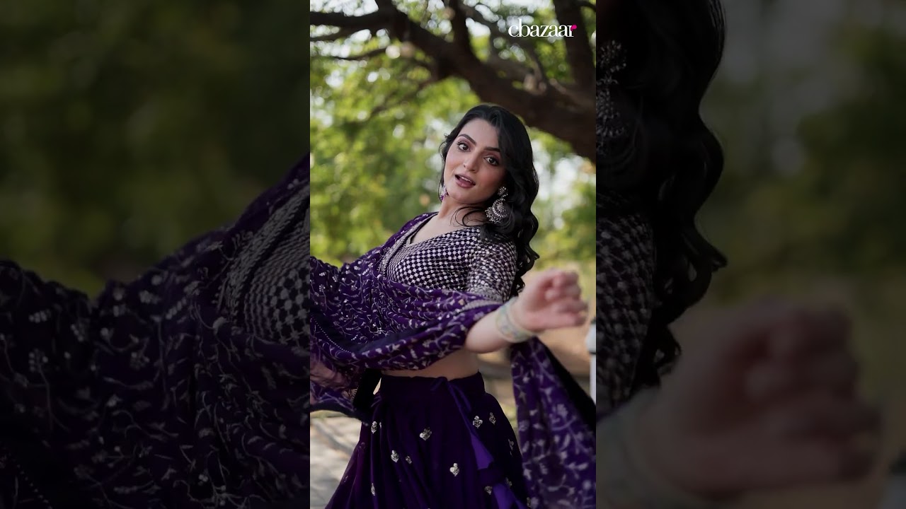 Embroidered Lehenga Choli for festive💜 #occasionwear #fashion#ethnicwear