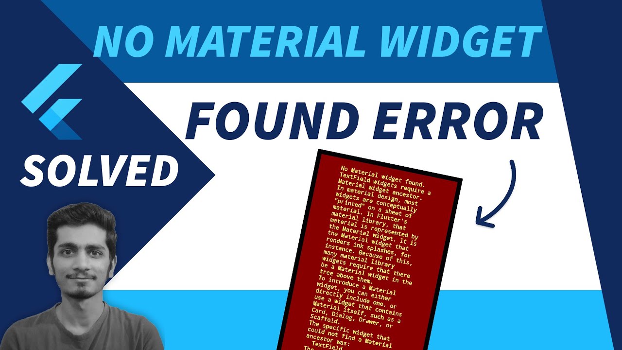 No Material Widget Found Error Solution in Flutter