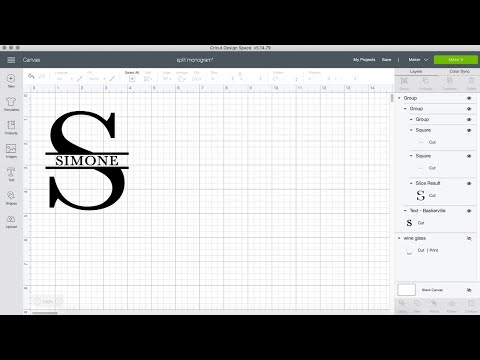 SPLIT MONOGRAM WITH CRICUT DESIGN SPACE | Cricut Design Space Tutorial For Beginners // Monogram