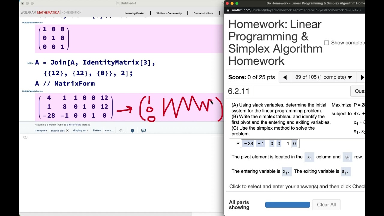 Simplex Algorithm with Mathematica and Pearson, Part 1