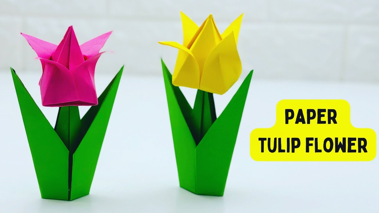 How To Make Easy Paper tulip Flowers For Kids / Nursery Craft Ideas / Paper Craft Easy / KIDS crafts
