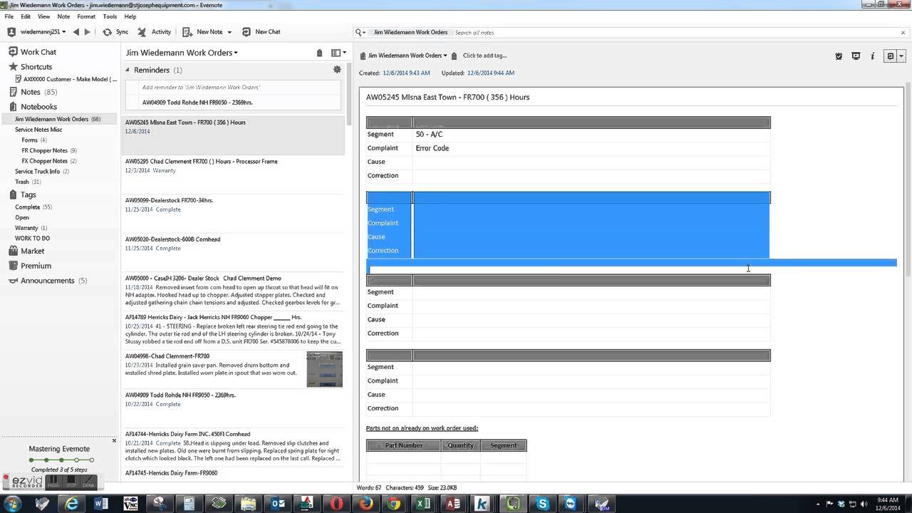 Copy Template Work Order Form