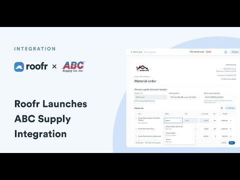 Roofr x ABC Supply | Integrated Pricing and Material Ordering