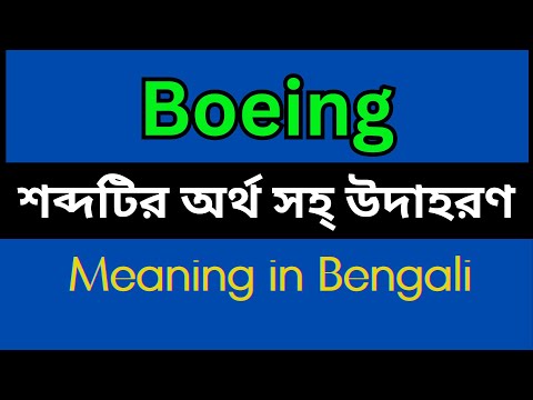Boeing Meaning In Bengali /Boeing mane ki