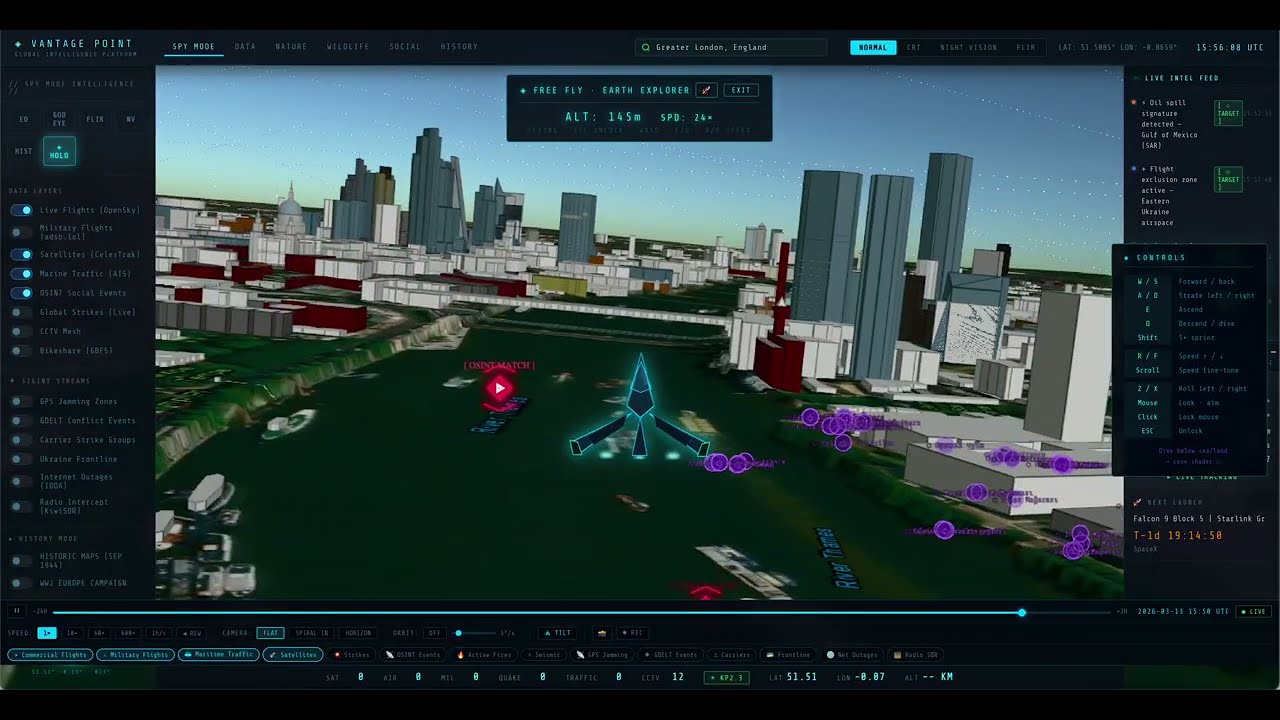 Vantage Point: Interactive 3D OSINT & Terrain Visualization Tool