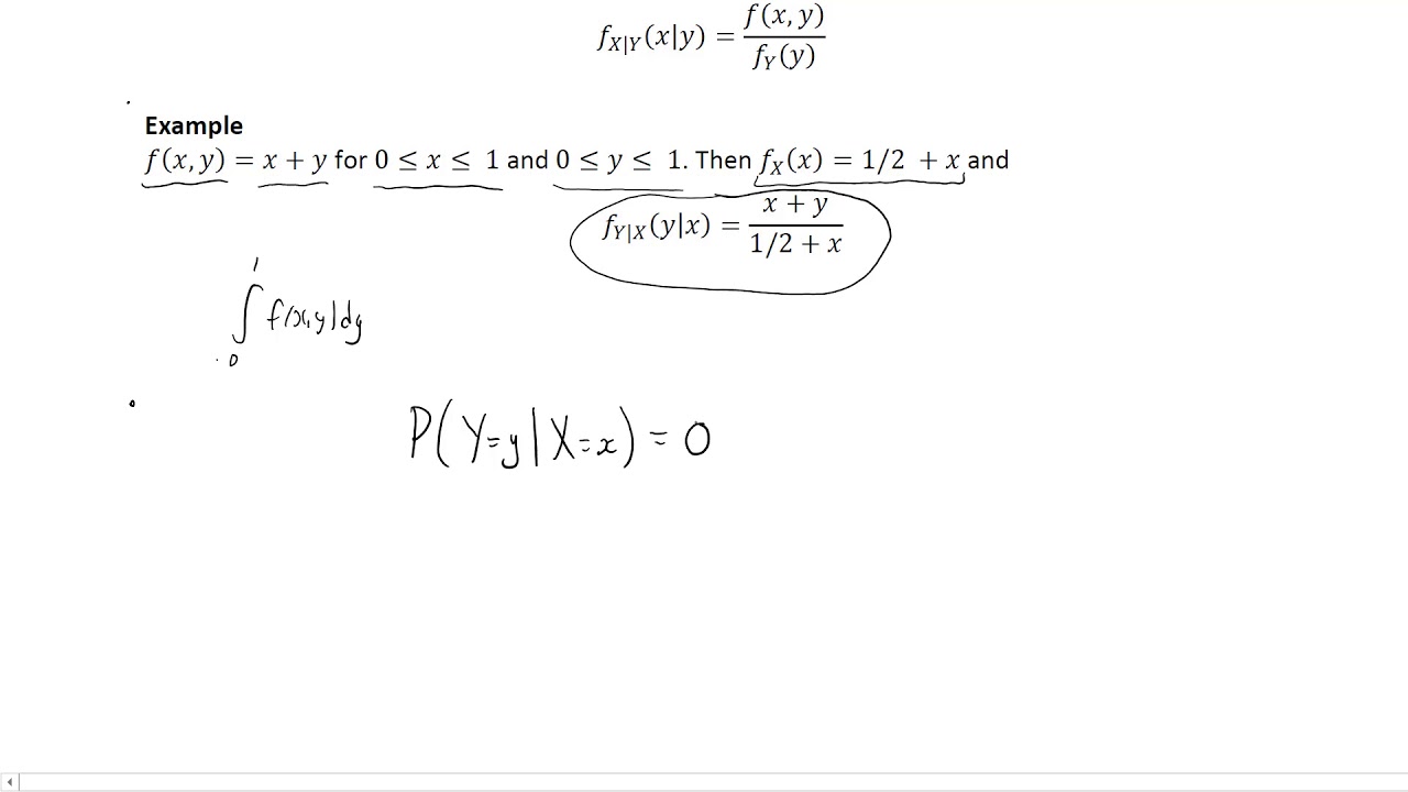 Conditional probability density function