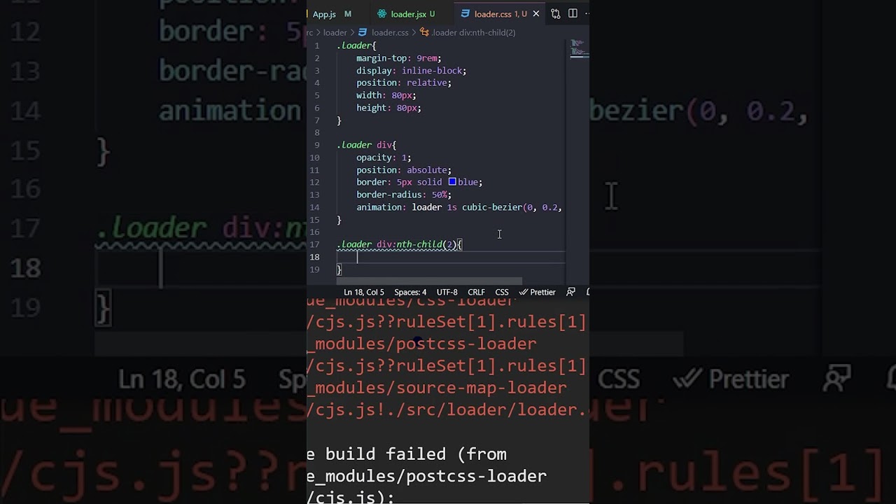 CSS Animated Loader speed code #shorts #css #cssanimationtutorial #cssloader #cssanimation