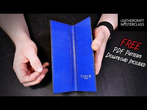 'The Slimline Coat Wallet: Pt 2'- (Preview)- Online Fine Leathercraft Courses- FREE pattern download