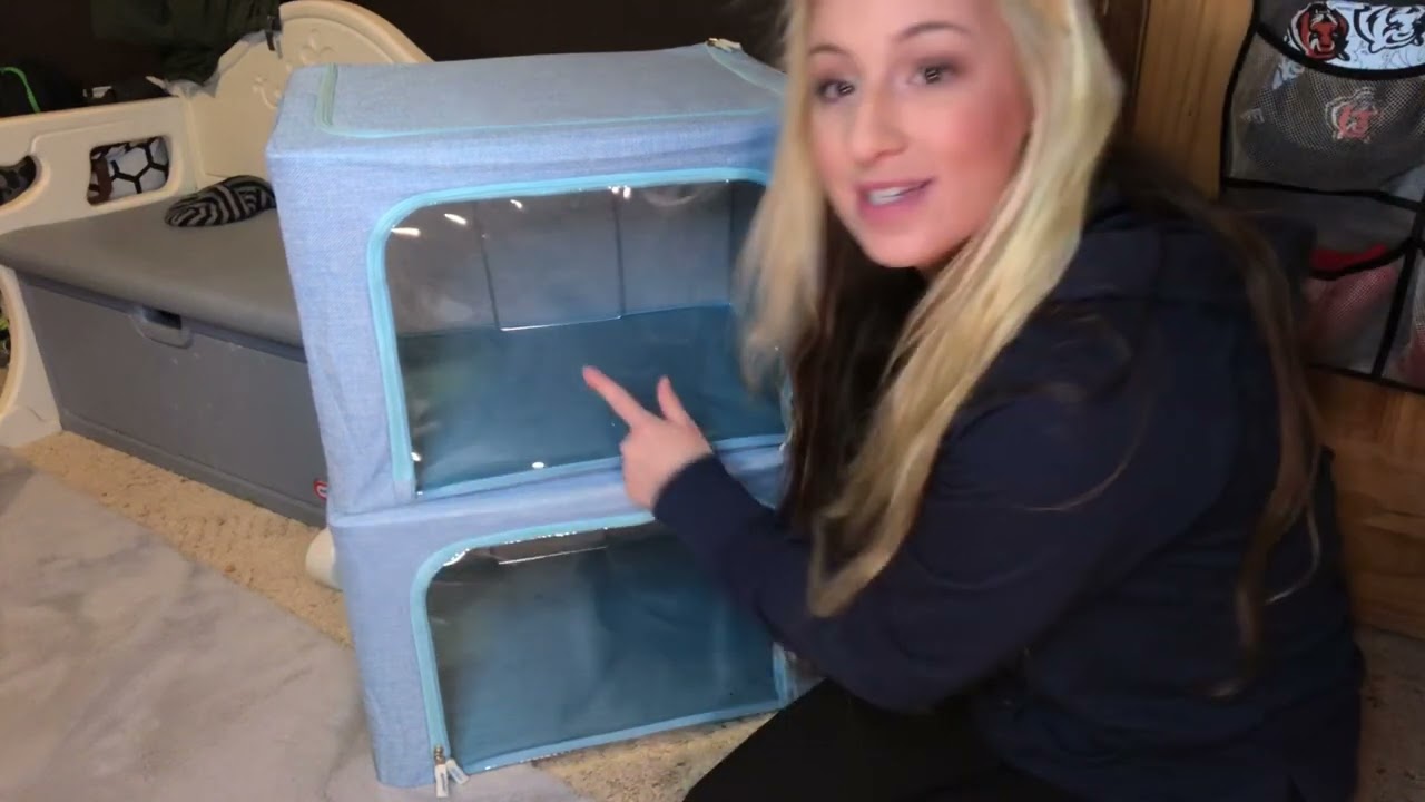 Review of Clothes Storage Bins Box - Linen Fabric Foldable Stackable Container Organizer Set