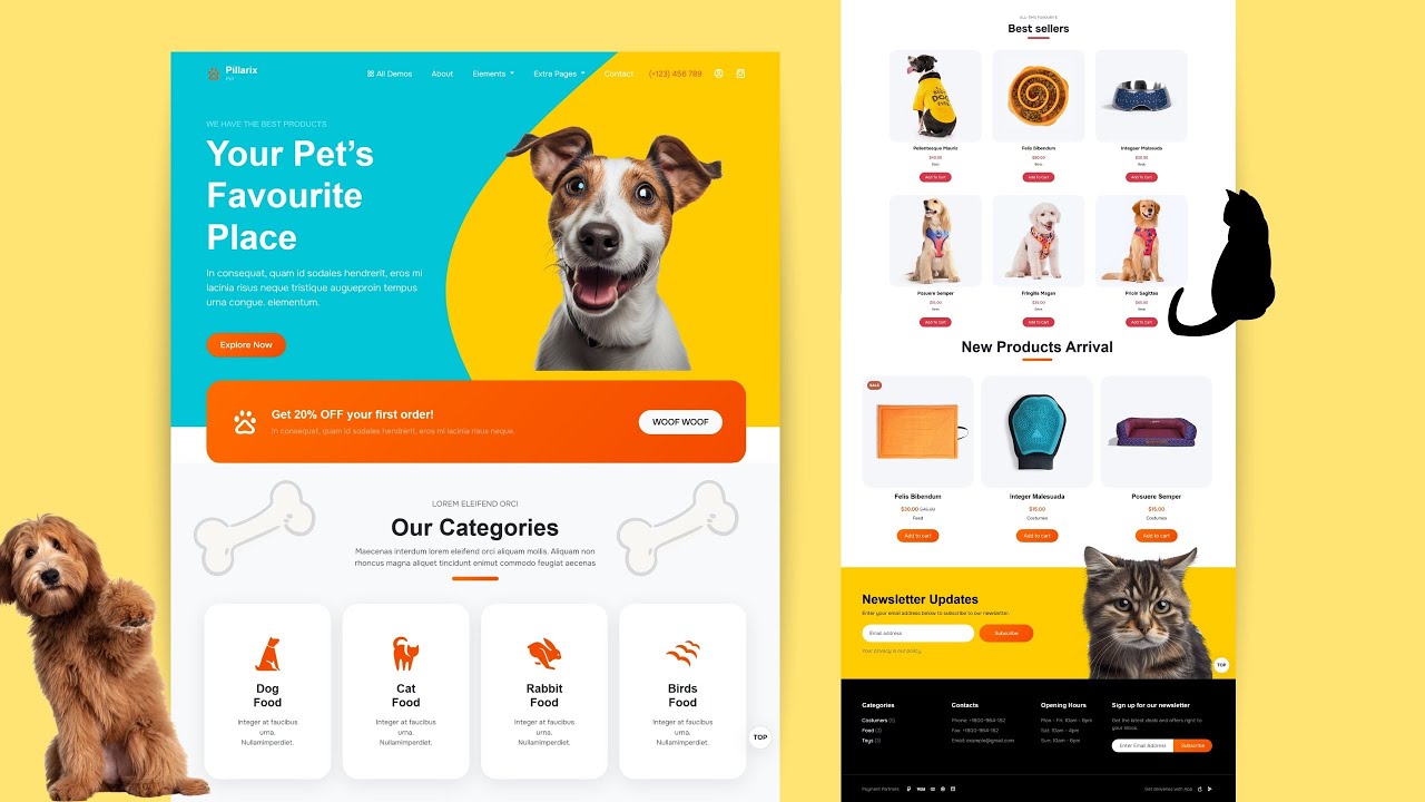 Responsive Pet Shop Website Using HTML And CSS | Step By Step Tutorial