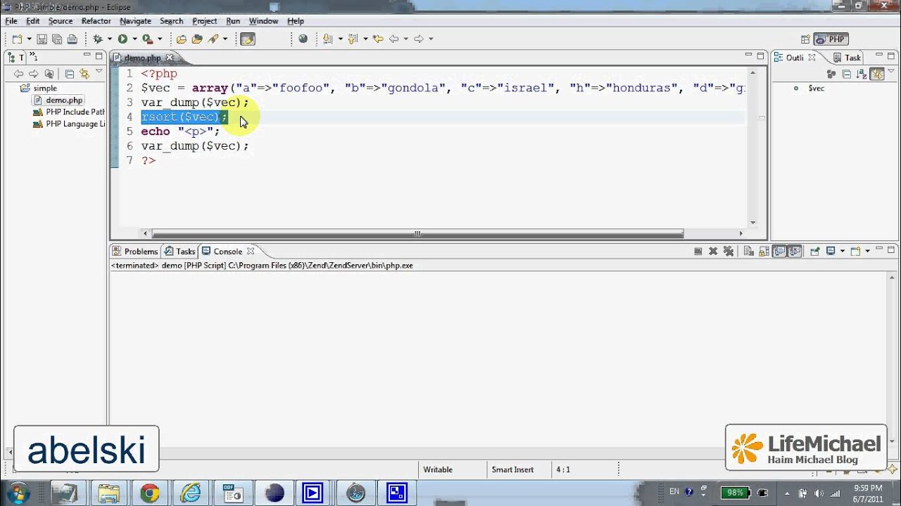 The rsort Function in PHP