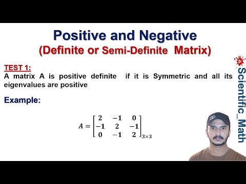 Test 1 Positive and Negative Definite or Semi Definite Matrix With Example