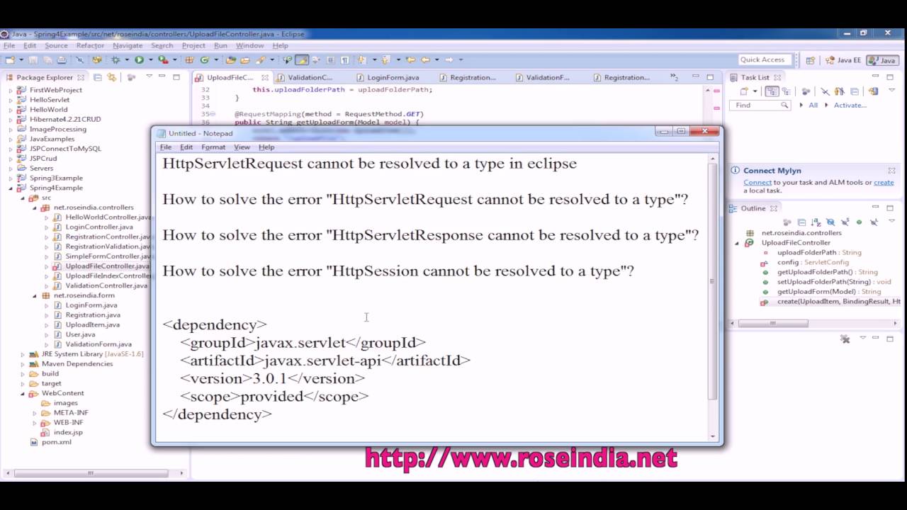 HttpServletRequest cannot be resolved to a type in eclipse - Solved
