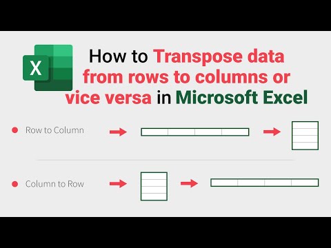 How to Transpose data from rows to columns or vice versa in Microsoft Excel