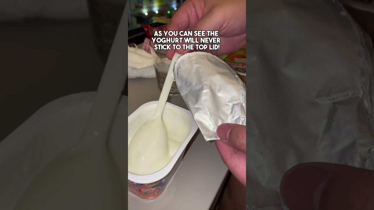 Japan Finds! Japanese Yoghurt Packaging is non sticky! So cool! #japanfinds #japan #yoghurt #finds