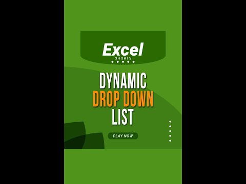 Create Dynamic Drop-Down List in Excel | Excel | Tutorials | Youtube Shorts #shorts #short