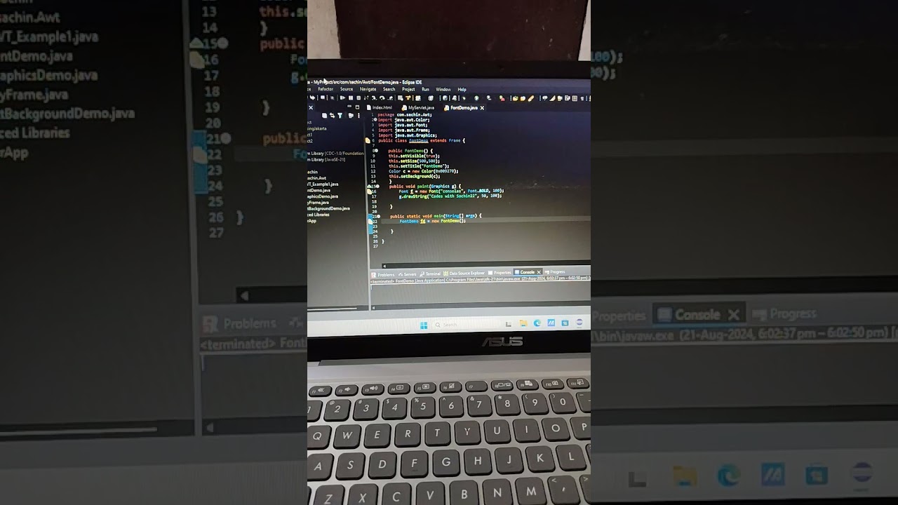 how to set font in java awt #shortvideo #shortsvideo #shorts #short #trending #codinglover