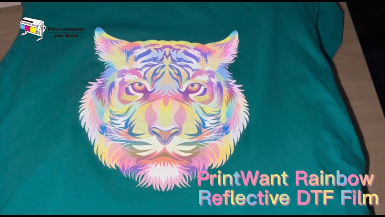 PrintWant rainbow reflective DTF pet film, do you want to have a try？