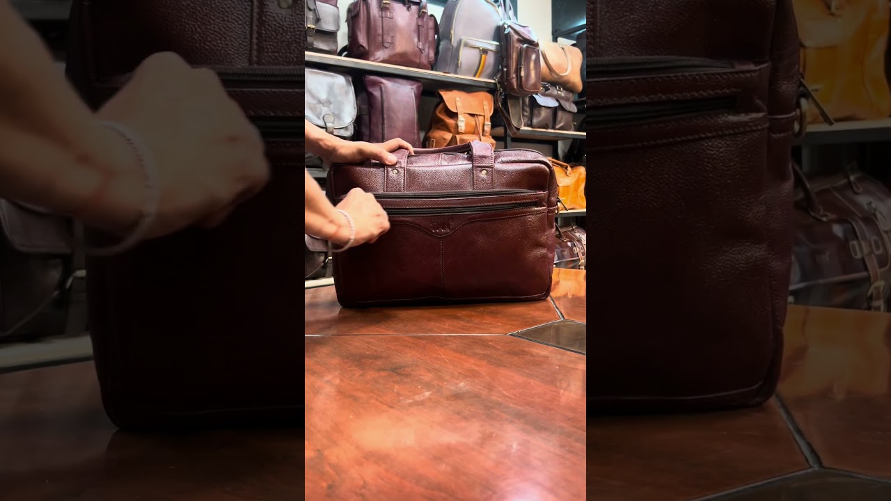 Laptop bag made of 100% leather. Made in Nepal by TNN Leather. #tnnbags #thenextnpl #tnnleather #bag