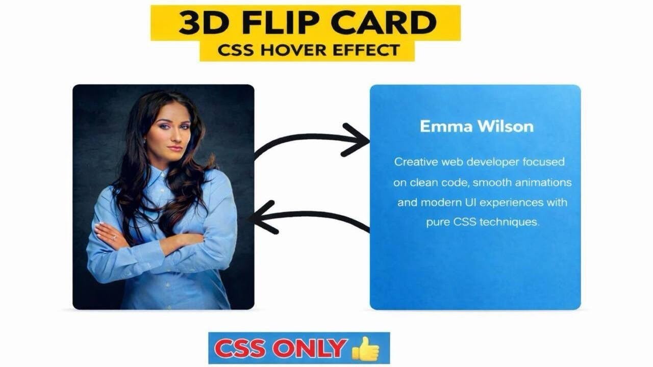 Pure CSS 3D Flip Card | Modern Profile Card Animation (No JavaScript)