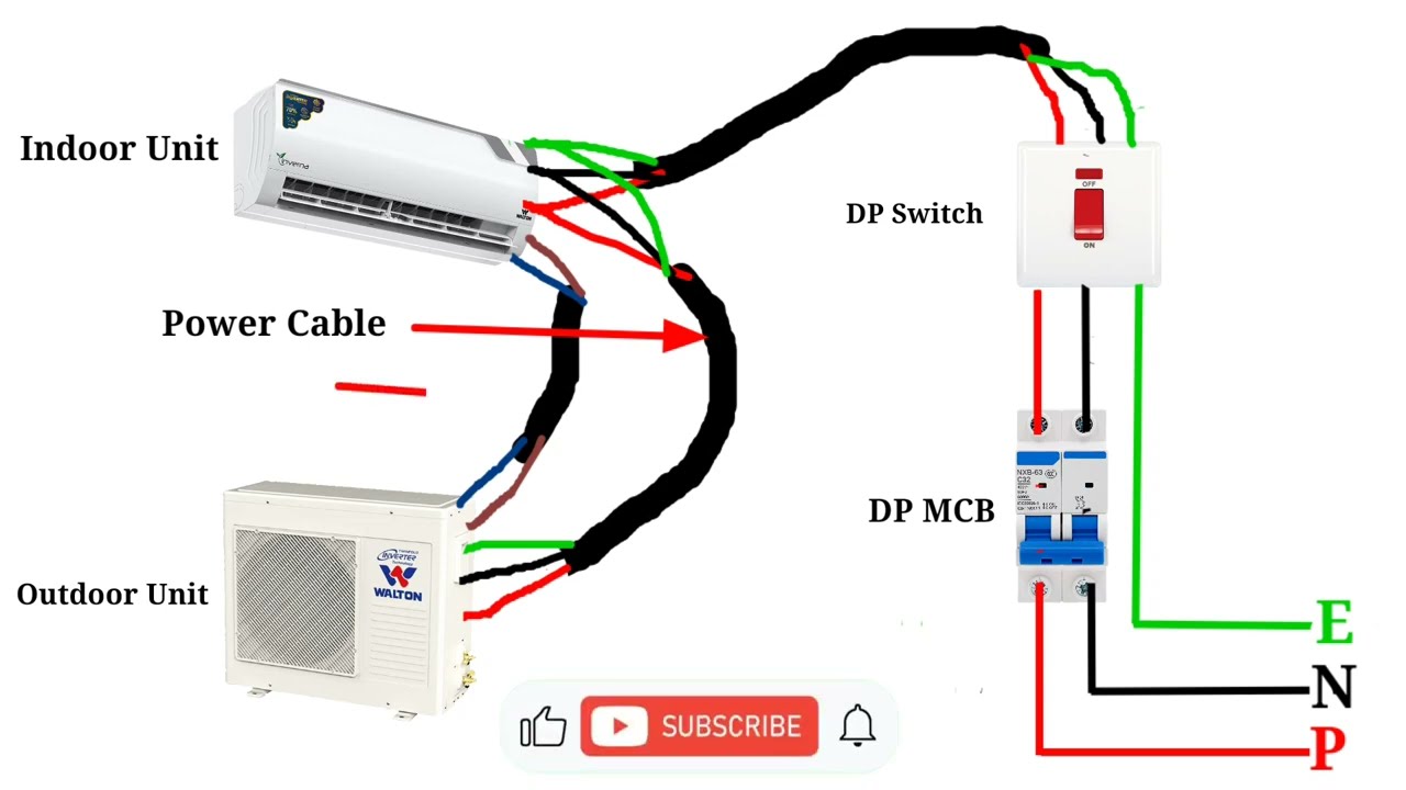 How to Connection Split Air Conditioner and Diagram. Electric24 Tech