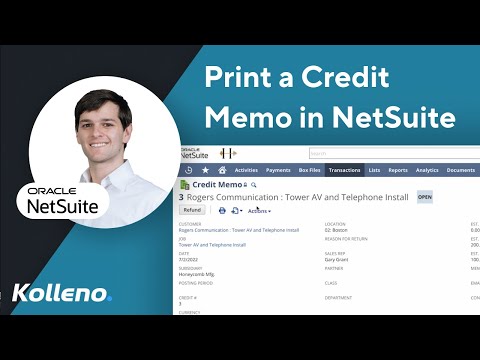NetSuite Tutorial | How to print a credit memo PDF in NetSuite