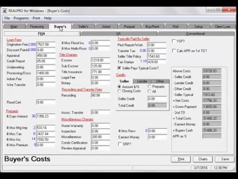 Buyer’s costs itemized & printed with automatic title, escrow, etc ...