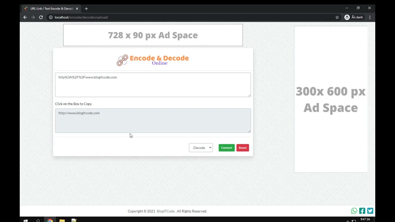 Tools Encode and Decode Link, Text