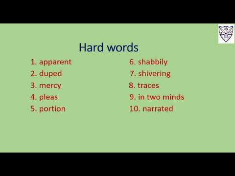 Std 8 Sub: English Text Topic: L.11 Heart of Gold (Hard words and synonyms)