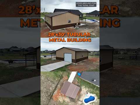 How much is a Metal Garage in Texas? 28x30 Steel Building w/ Concrete and Porch #build #garage #cost