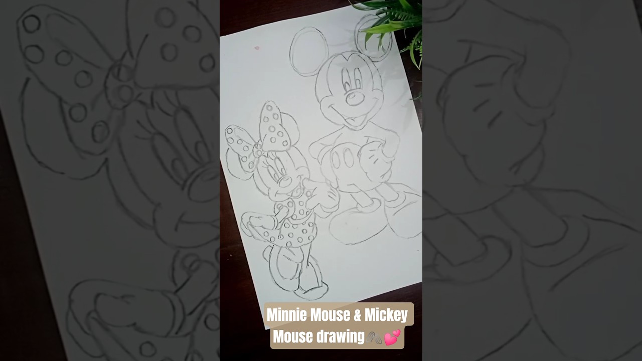 Minnie Mouse & Mickey Mouse drawing #ytshorts #minniemouse #mickeymouse #shorts #shortsfeed