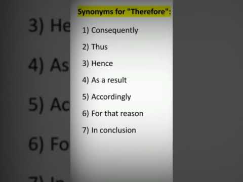 Synonyms for Therefore #howtolearnidiomsandphrases