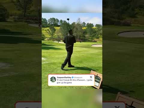 NO DOUBT Saquon Barkley can break 80 this offseason. That swing is PURE 🔥 #saquonbarkley