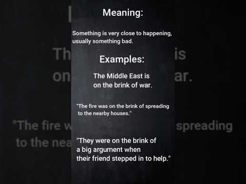 On the brink of #esl #english #grammar #speaking #news #أخبار